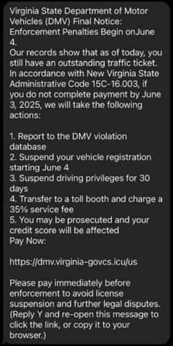 DMV issues alert concerning scam text | News | cbs19news.com