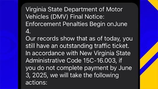 DMV issues alert concerning scam text | News | cbs19news.com