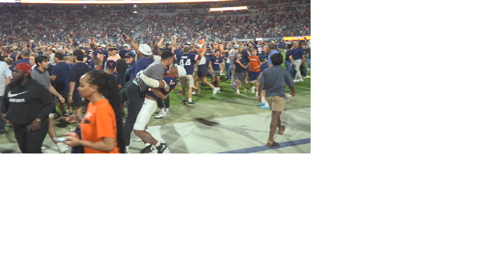 UVA fined after field storming, 19 treated for injuries; Hoos crack AP ...