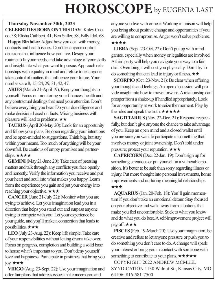 1130 horoscope | Horoscopes | cecildaily.com