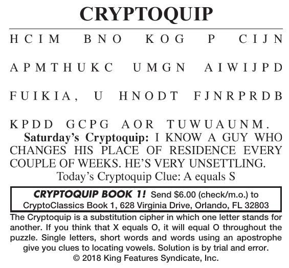 011419 Cryptoquip | Cryptoquip | cecildaily.com