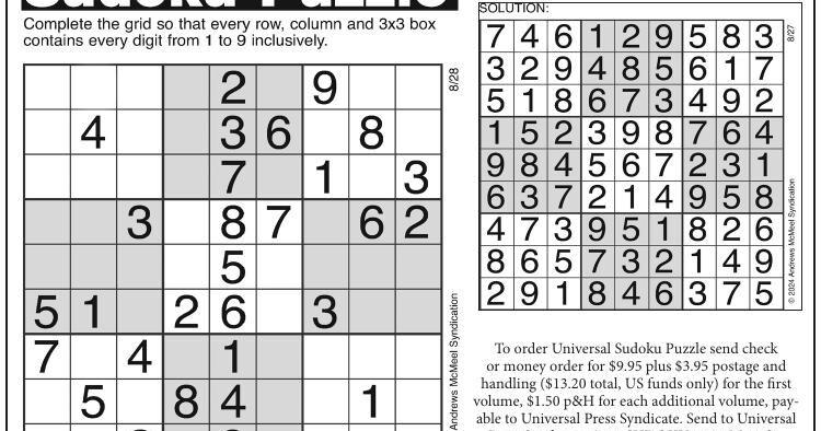 0828 sudoku | Sudoku | cecildaily.com