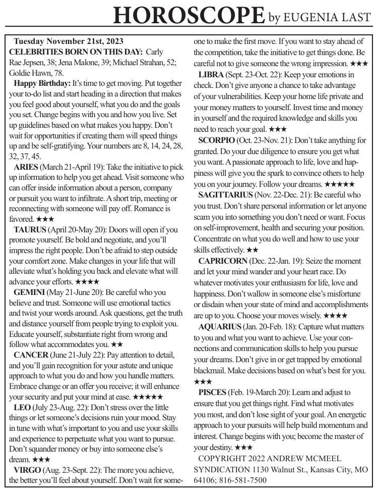 1121 horoscope | Horoscopes | cecildaily.com