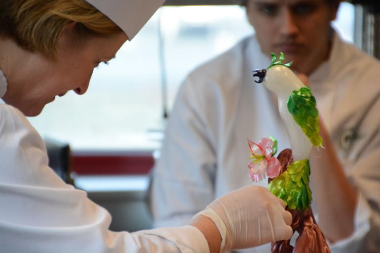 Culinary Olympian sculpts sugar creations during tech school ...