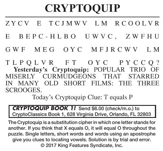 121217 cryptoquip | Cryptoquip | cecildaily.com