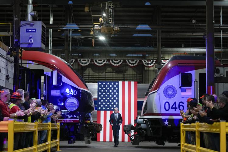 'Amtrak Joe' Biden visits Delaware to promote $16 billion for passenger rail projects ...