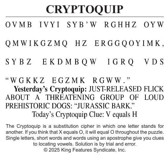 Cryptoquip | cecildaily.com