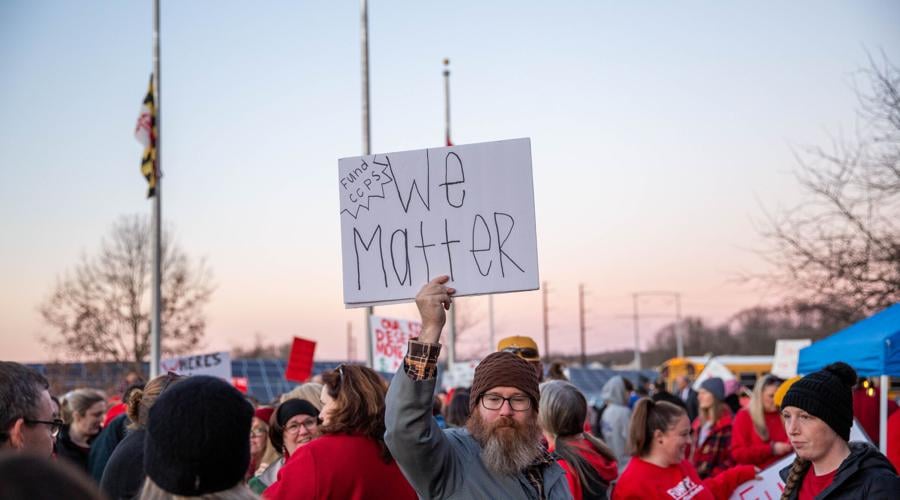 Rally for school funding draws hundreds to County Administration ...