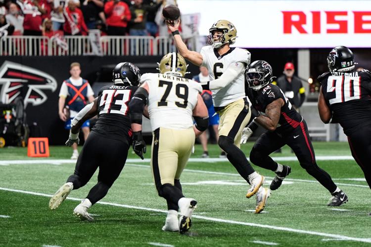 Saints QB Tyler Shough concludes his solid rookie year with a late pick ...