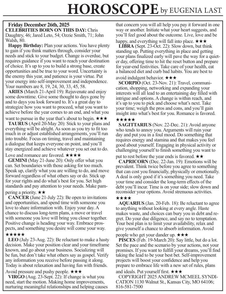 1226 horoscope | Horoscopes | cecildaily.com