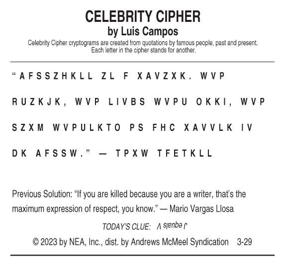 0329 cipher | Cryptoquip | cecildaily.com