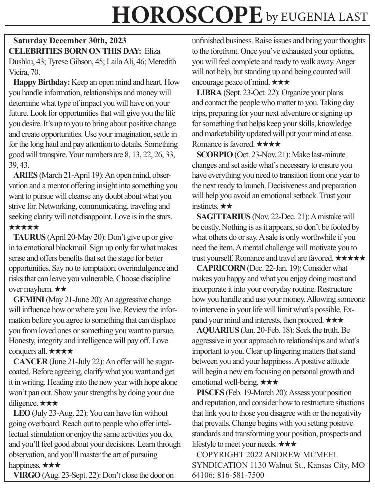 1230 horoscope | Horoscopes | cecildaily.com