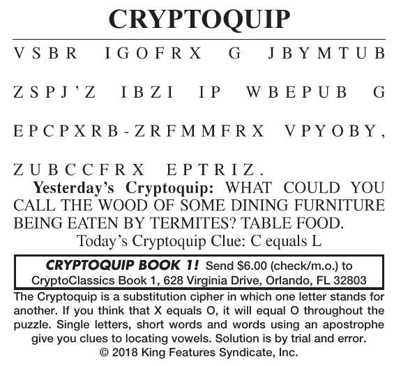 011819 Cryptoquip | Cryptoquip | cecildaily.com