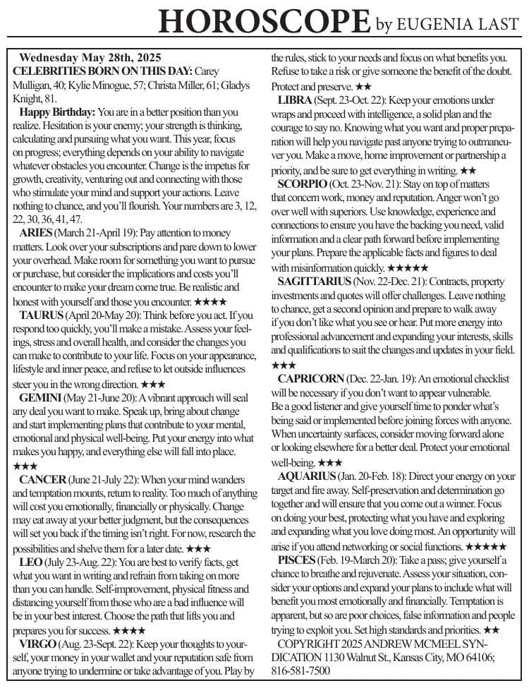 0528 horoscope | Horoscopes | cecildaily.com