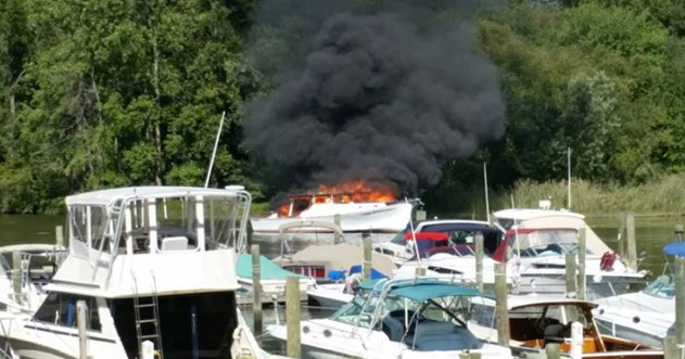 Fire destroys boat at North East-area marina | Local News | cecildaily.com