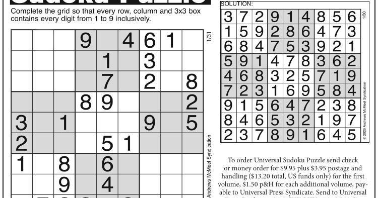 0131 sudoku | Sudoku | cecildaily.com