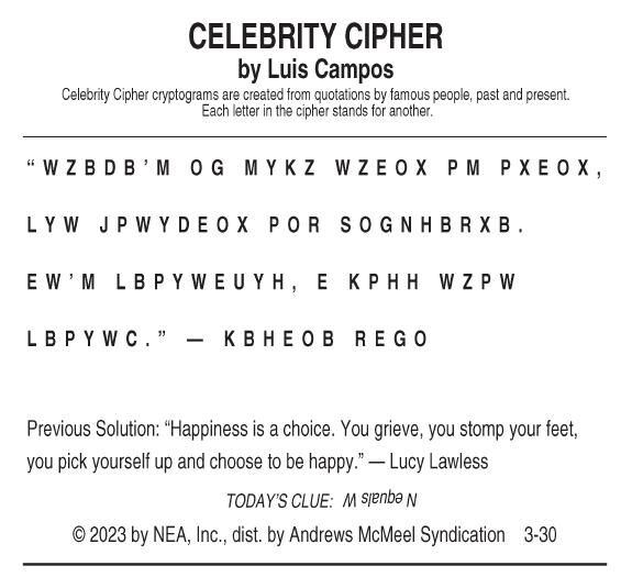 0330 cipher | Cryptoquip | cecildaily.com