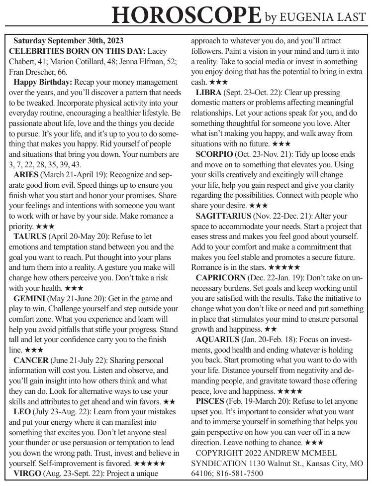 0930 horoscope | Horoscopes | cecildaily.com