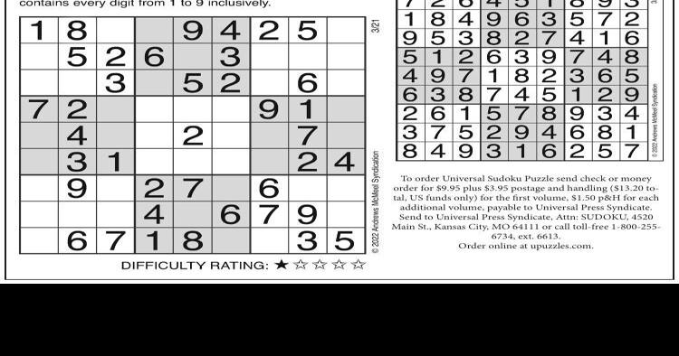 0321 sudoku | Sudoku | cecildaily.com