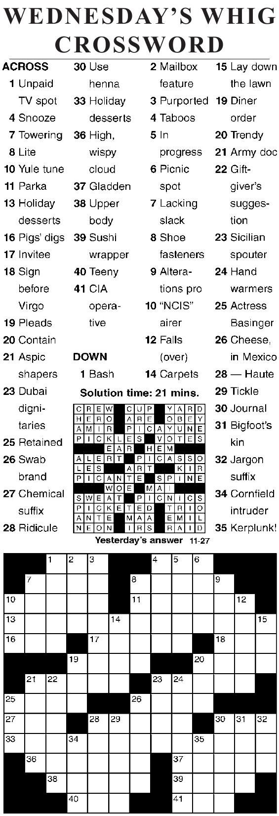 1127 crossword | Crosswords | cecildaily.com