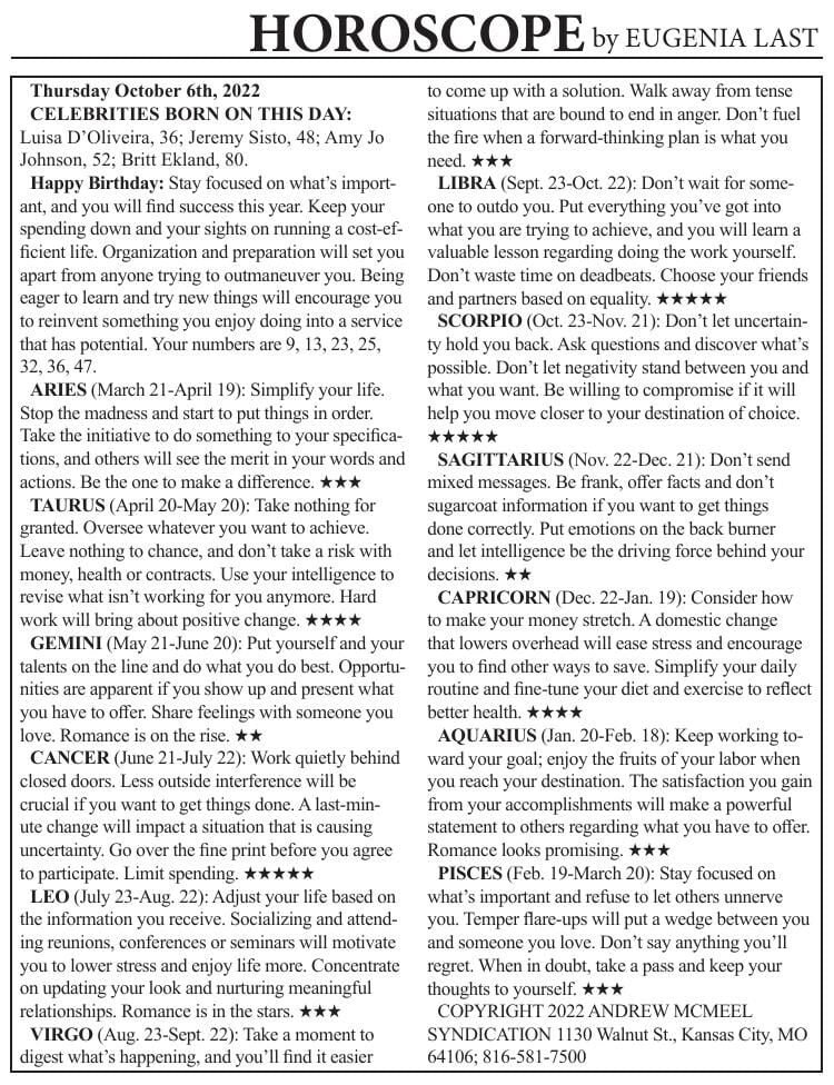 1006 horoscope | Horoscopes | cecildaily.com