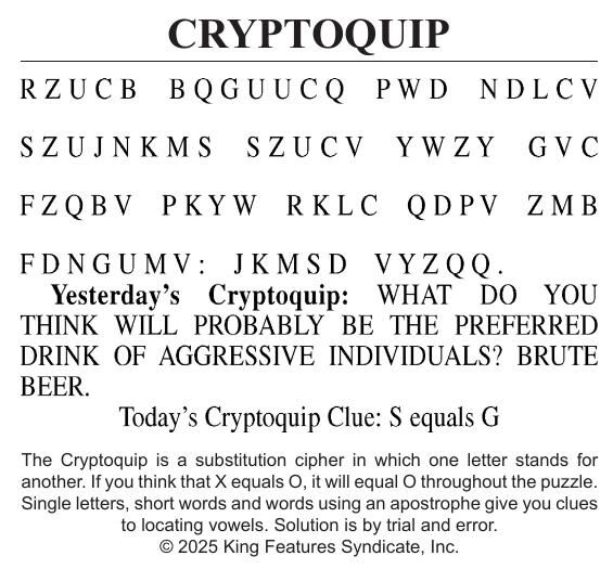 Cryptoquip | cecildaily.com
