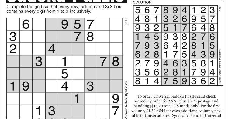 0830 sudoku | Sudoku | cecildaily.com