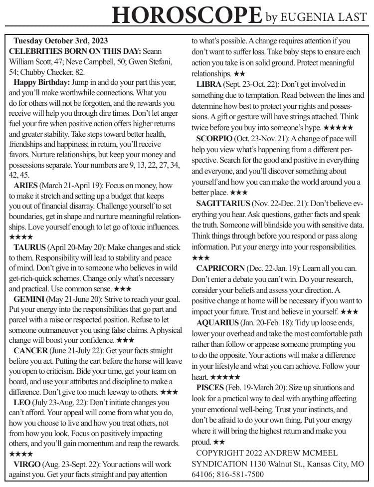 1003 horoscope | Horoscopes | cecildaily.com