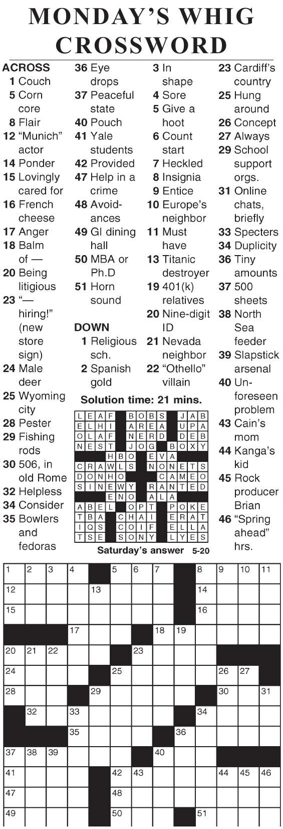 0520 crossword | Crosswords | cecildaily.com