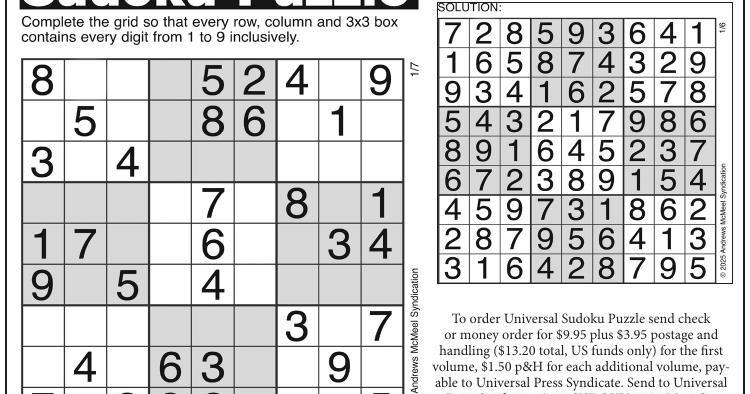 0107 sudoku | Sudoku | cecildaily.com