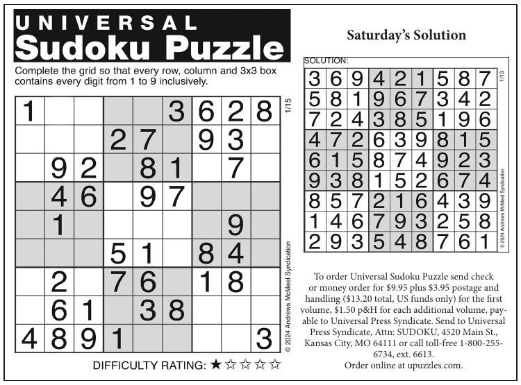 0115 sudoku | Sudoku | cecildaily.com