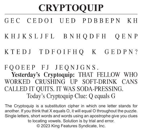 Cryptoquip | cecildaily.com