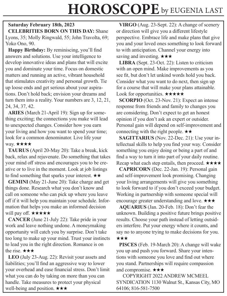 0218 horoscope | Horoscopes | cecildaily.com