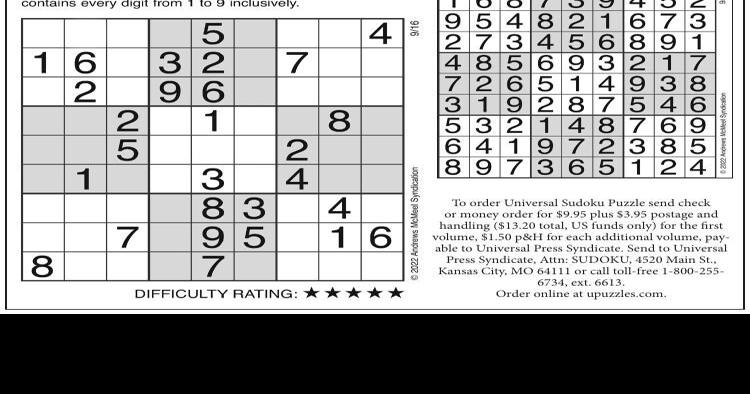 0916 sudoku | Sudoku | cecildaily.com