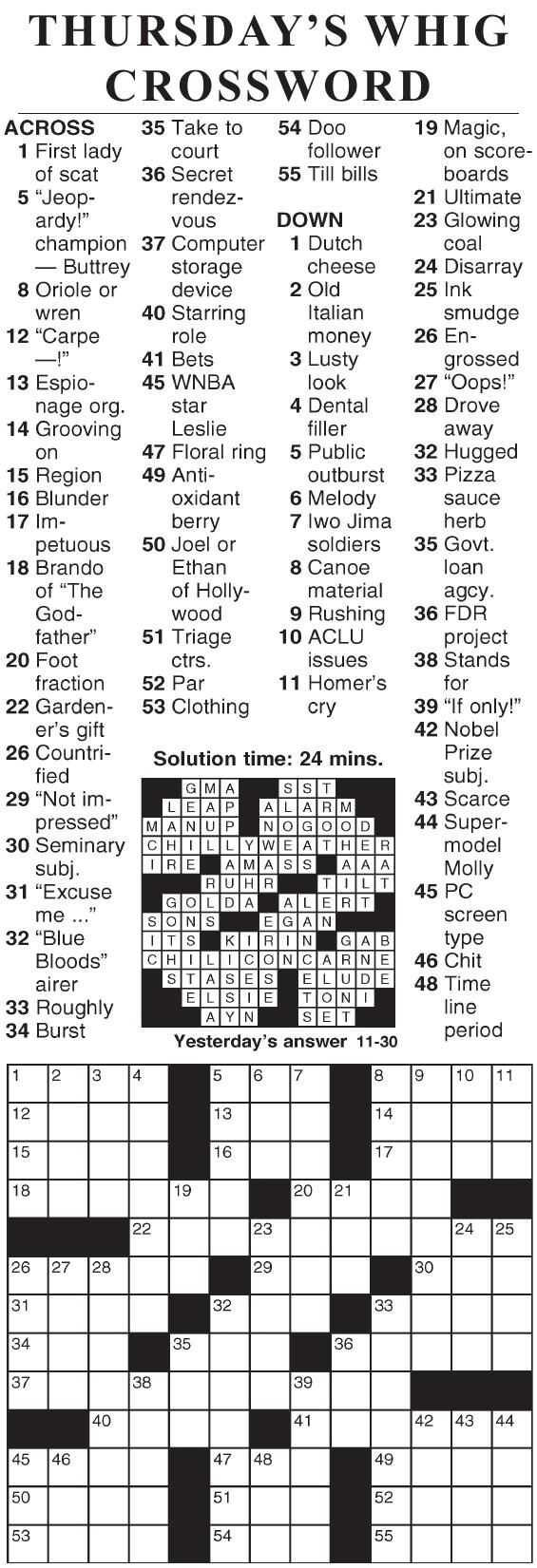 1130 crossword | Crosswords | cecildaily.com