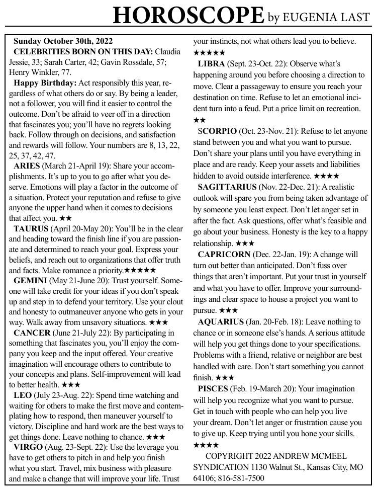 1030 horoscope | Horoscopes | cecildaily.com