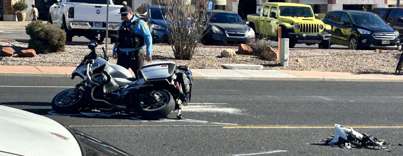 St. George motorcycle officer heading to crash gets struck by another ...