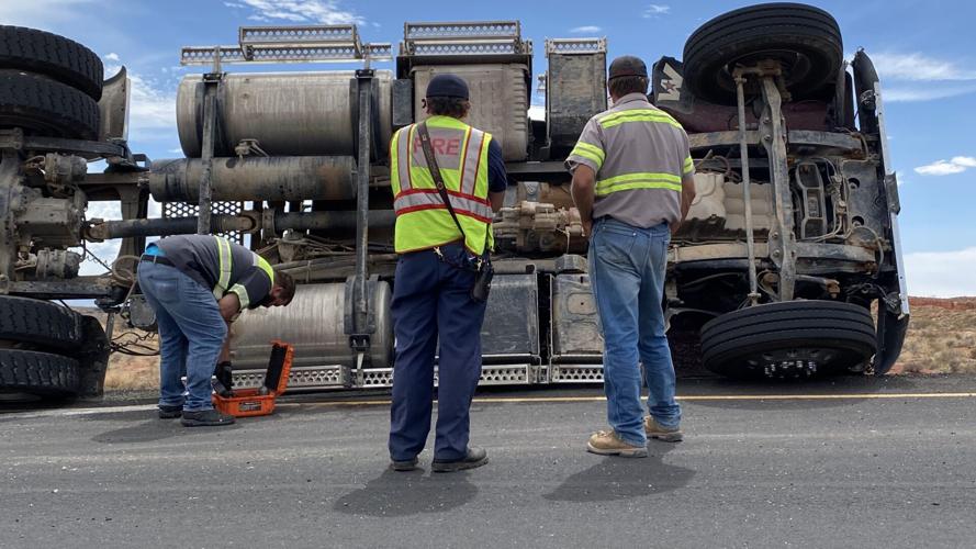 Driver taken to hospital after semi tips over on I-15 at the Hurricane ...