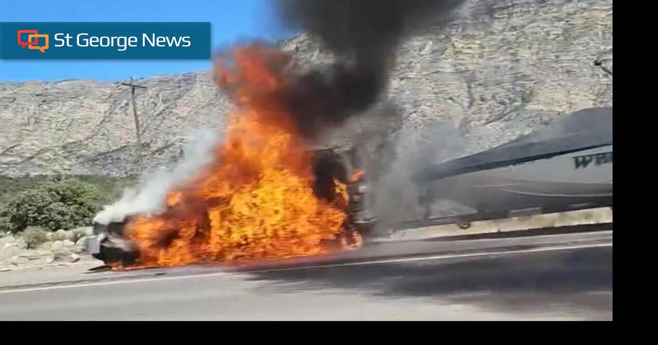 Vehicle fires light up I-15 from Toquerville to New Harmony | Flood And ...