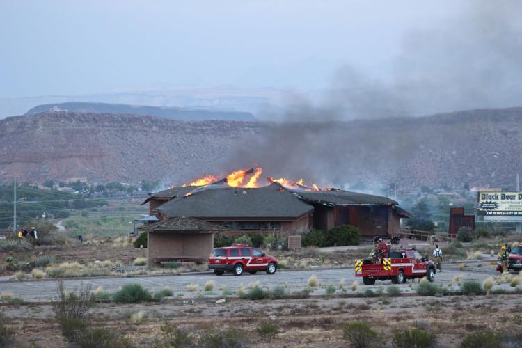 Front-end loader extinguishes fire at abandoned visitor center | Local ...