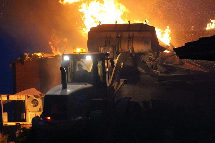 Front-end loader extinguishes fire at abandoned visitor center | Local ...