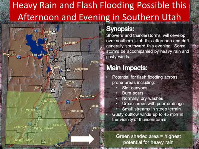 UPDATED: Storms continue to deluge Southern Utah; flash flood warning ...