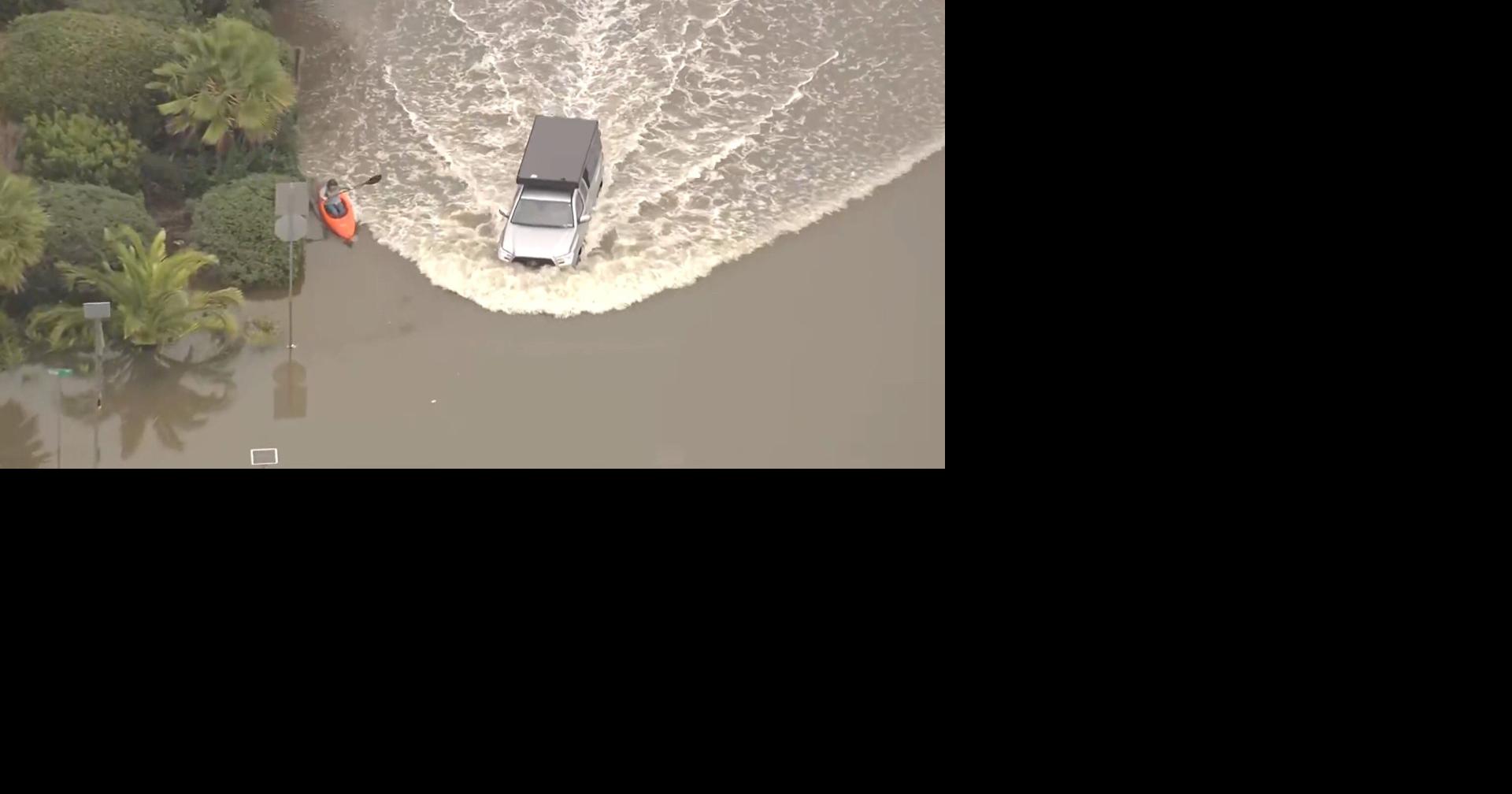 Truck makes big wake for kayaker in Bay Area flood zone | Weather ...