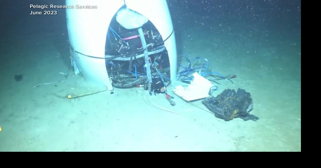 Newly released video shows tail cone of Titan sub after it imploded ...