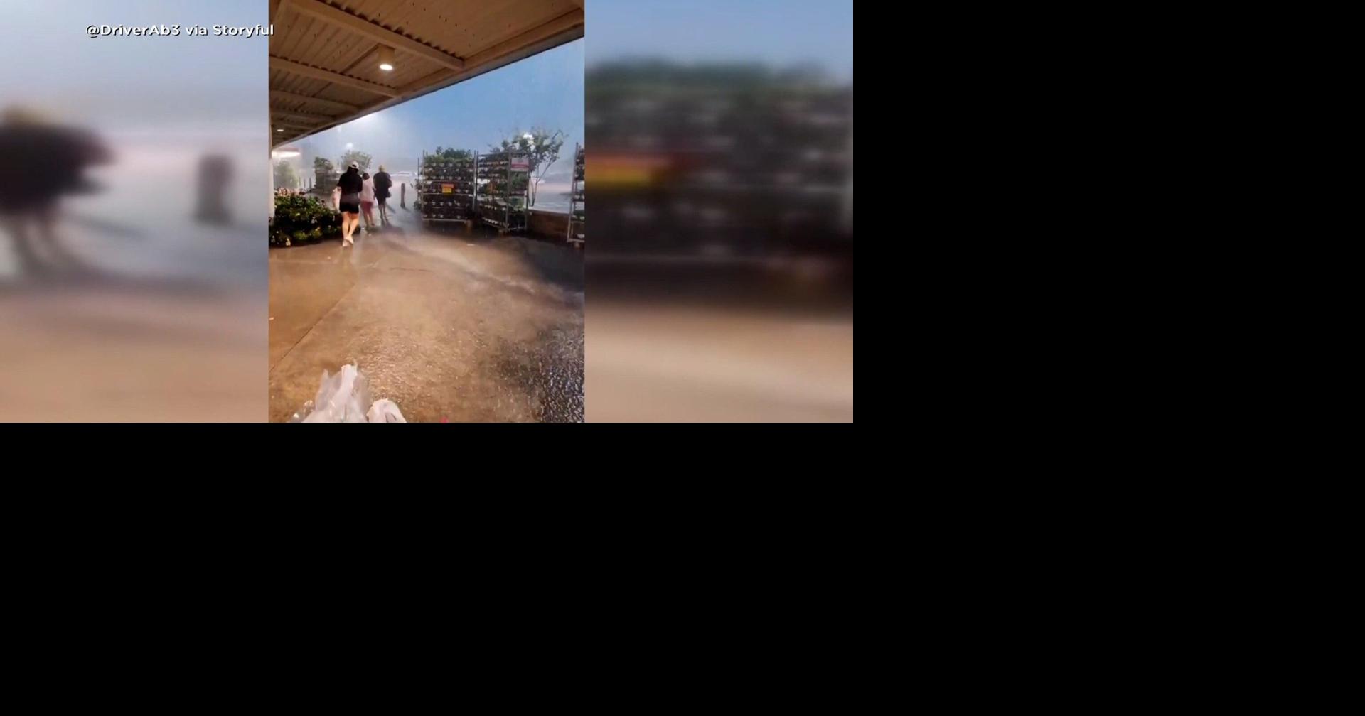 STORM VIDEO: Intense rain, wind batter Houston-area grocery store ...