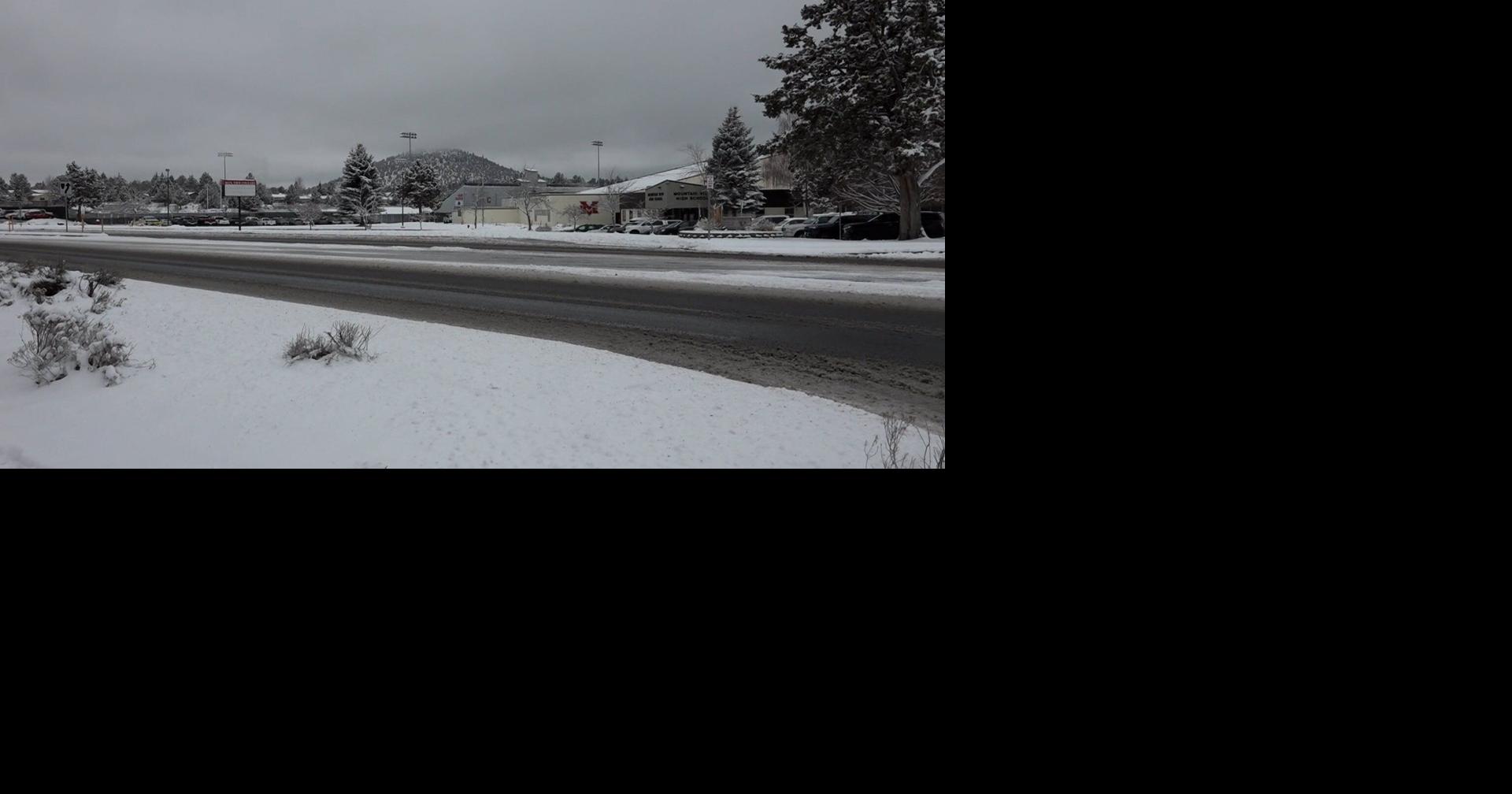 Snow plows hit the streets of Bend after first snow in weeks ...