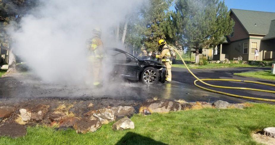 EV catches fire near Redmond; batteries pose problem for crew | Central ...