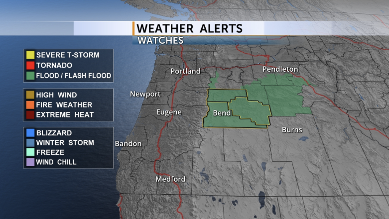 Central Oregon Flash Flood Watch prompts landslide concerns | Weather ...