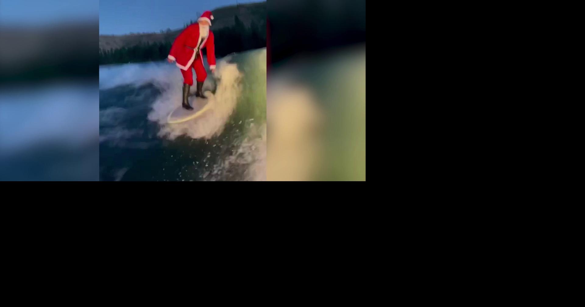 WATCH: Santa spotted wake surfing on Lake Billy Chinook | Central ...