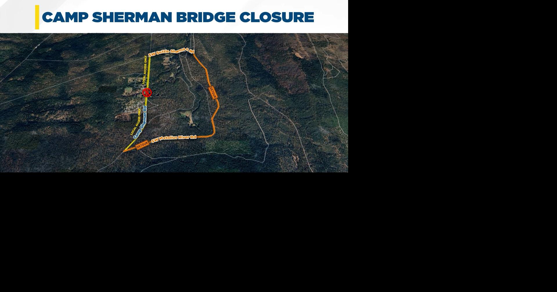 Closed Lake Creek Bridge on Camp Sherman Road nearing reopening ...